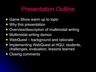 Going Multimodal in the Writing Classroom | PPT | Education