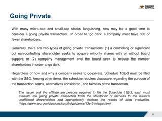 Fairness Considerations in Going Private Transactions | PPT