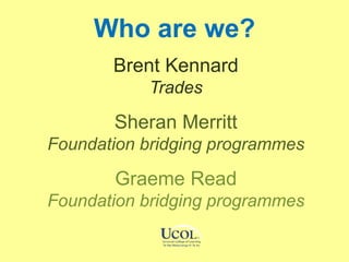 NTLT 2013 - Brent Kennard, Sheran Merritt and Graeme Read - Going the ...