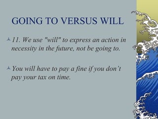 Going to versus will | PPTX