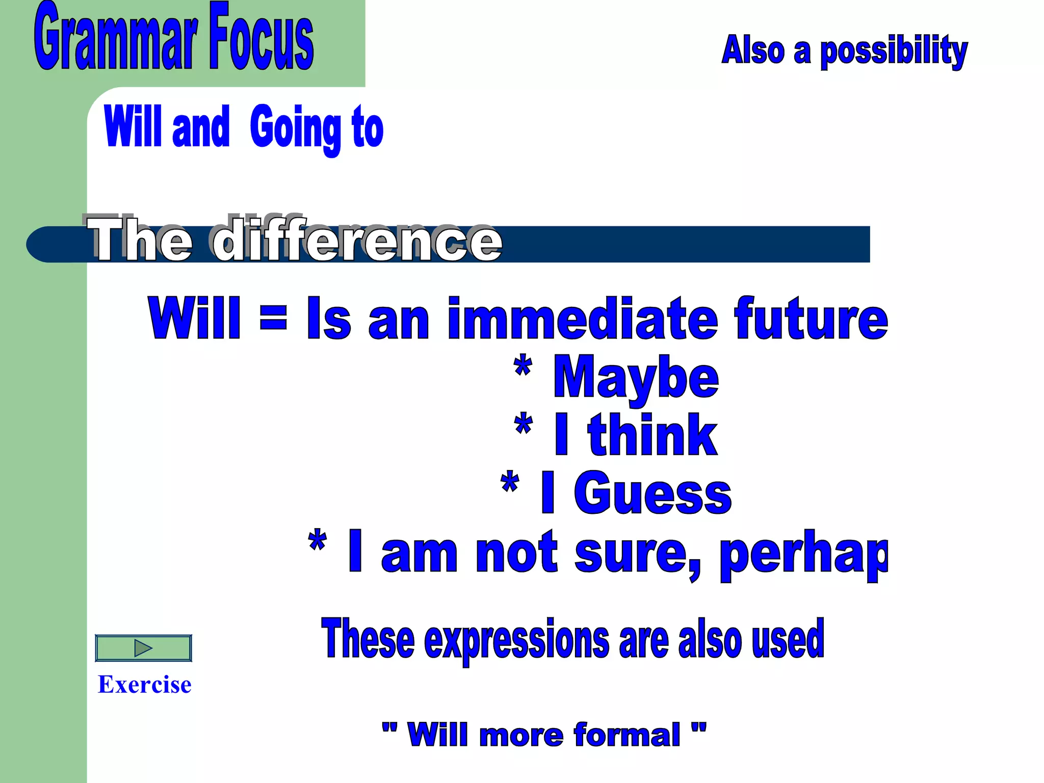 Going to x will | PPT