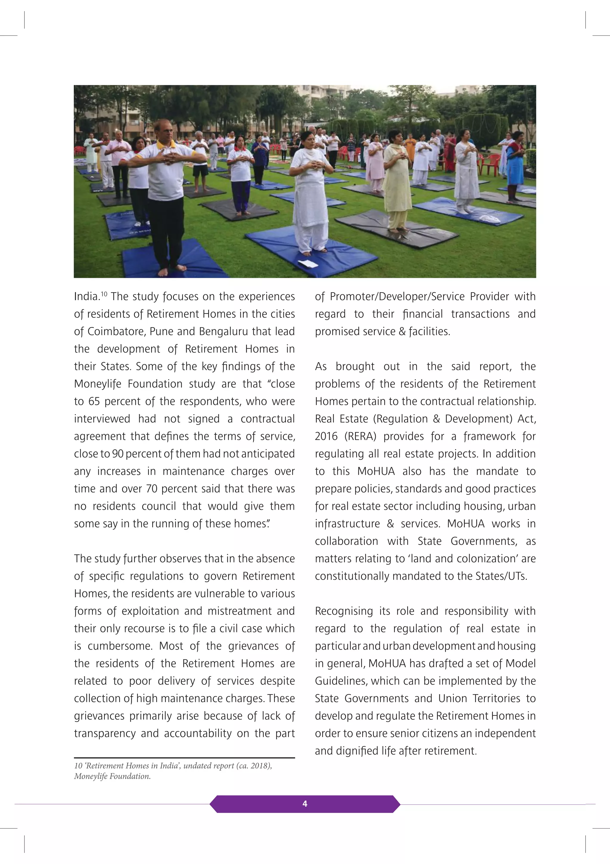 Model Guidelines for Development and Regulation of Retirement Homes | PDF