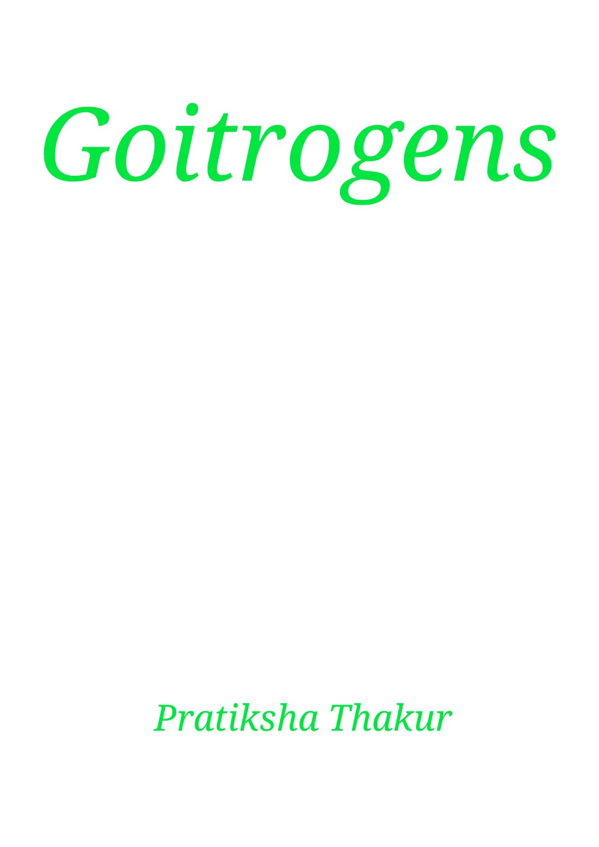 Goitrogens | PDF