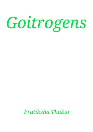 Goitrogens | PDF