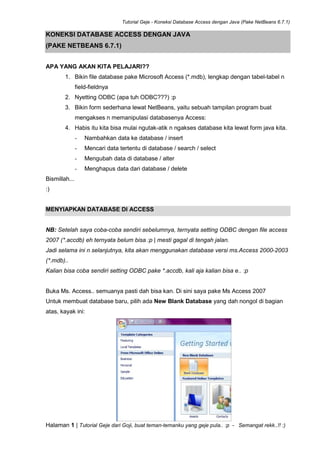 Goji koneksi-java-access-odbc | PDF