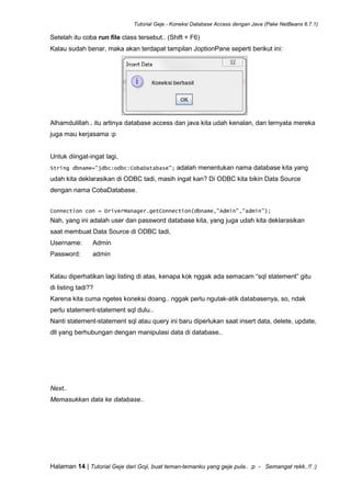 Goji koneksi-java-access-odbc | PDF