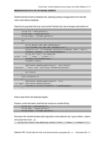 Goji koneksi-java-access-odbc | PDF