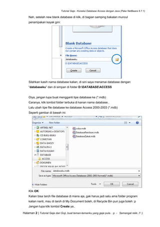Goji koneksi-java-access-odbc | PDF