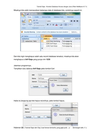 Goji koneksi-java-access-odbc | PDF