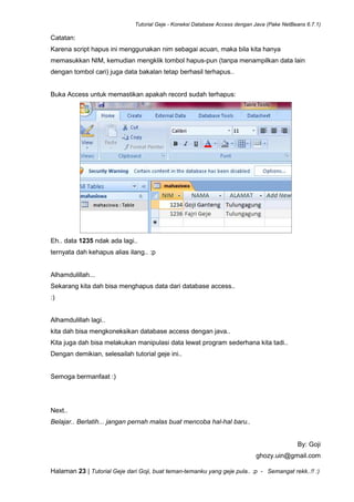 Goji koneksi-java-access-odbc | PDF
