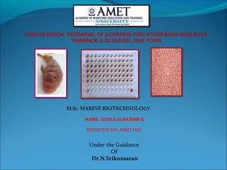 Scorpion fish -Toxin and its potential effect | PPT