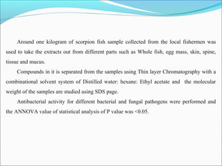 Scorpion fish -Toxin and its potential effect | PPT
