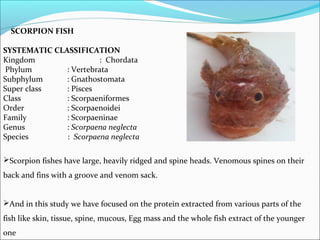 Scorpion fish -Toxin and its potential effect | PPT