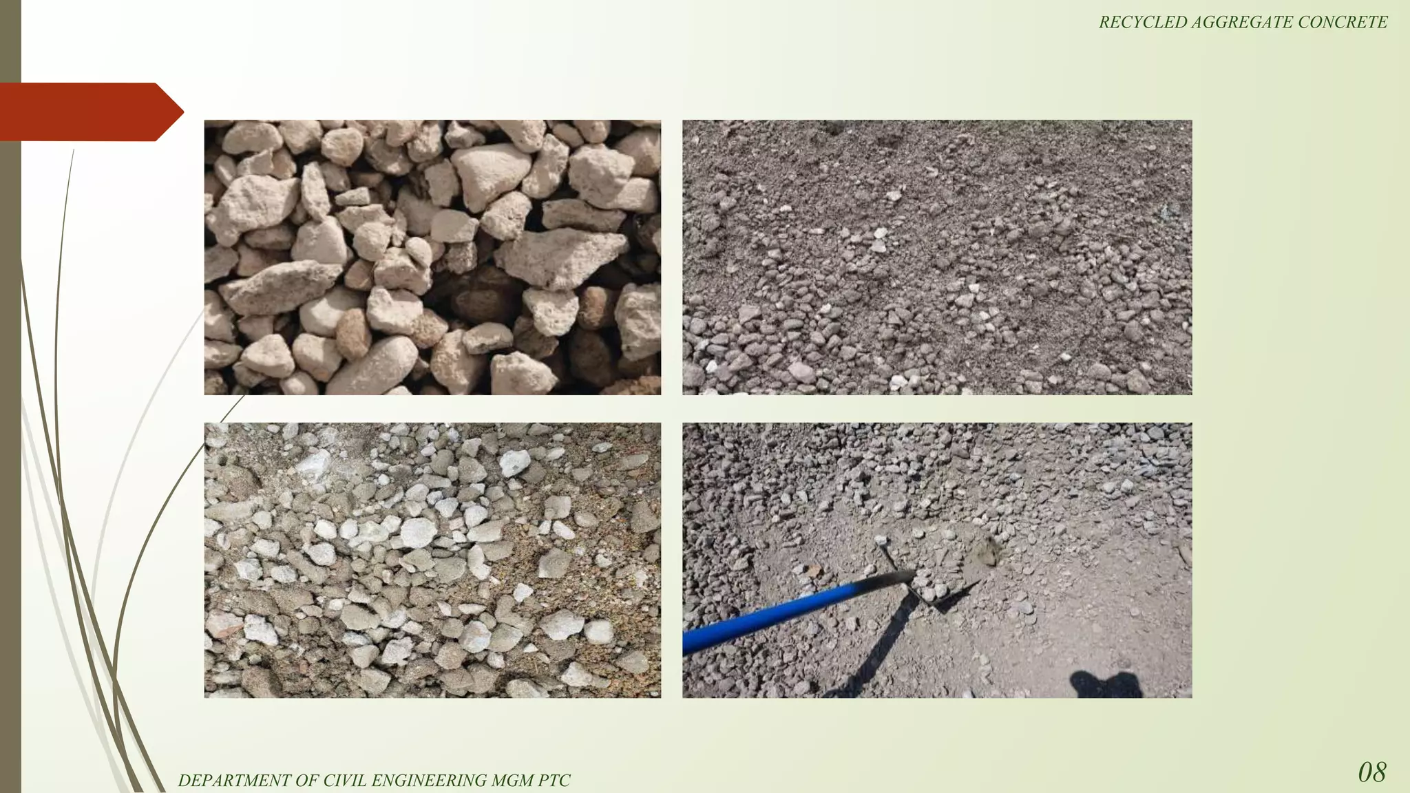 RECYCLED AGGREGATE CONCRETE / SLIDE SHARE / PPTX | PPTX