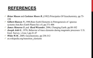 Role of Trace Elements In Petrogenesis | PPTX