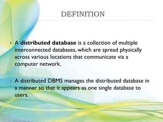 Introducing to distributed database systems | PPT
