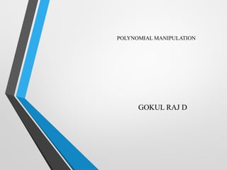 Polynomial Manipulation in DATA STRUCTURE AND ANALYTICS PPT | PPTX