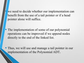 Polynomial Manipulation in DATA STRUCTURE AND ANALYTICS PPT | PPTX