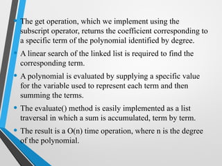 Polynomial Manipulation in DATA STRUCTURE AND ANALYTICS PPT | PPTX