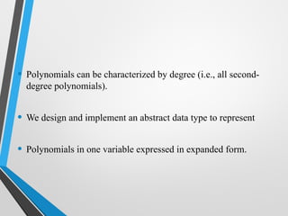 Polynomial Manipulation in DATA STRUCTURE AND ANALYTICS PPT | PPTX
