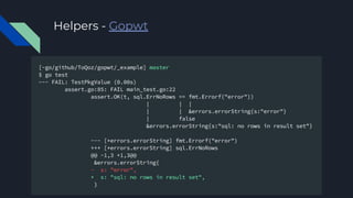 Golang dot-testing-lite | PPT