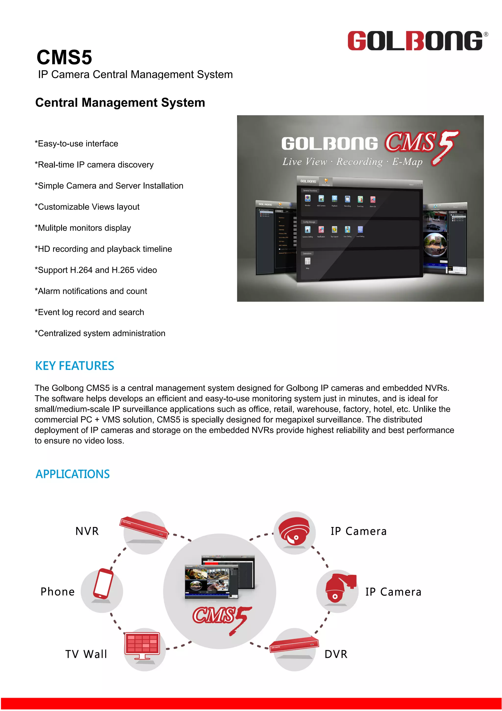 Golbong cms5 ip camera software nvr software vms software | PDF