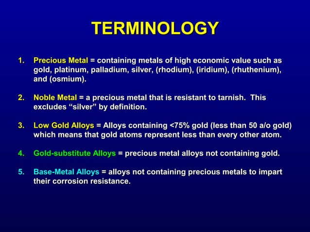 Gold alloys-ppt | PPT | Chemistry | Science