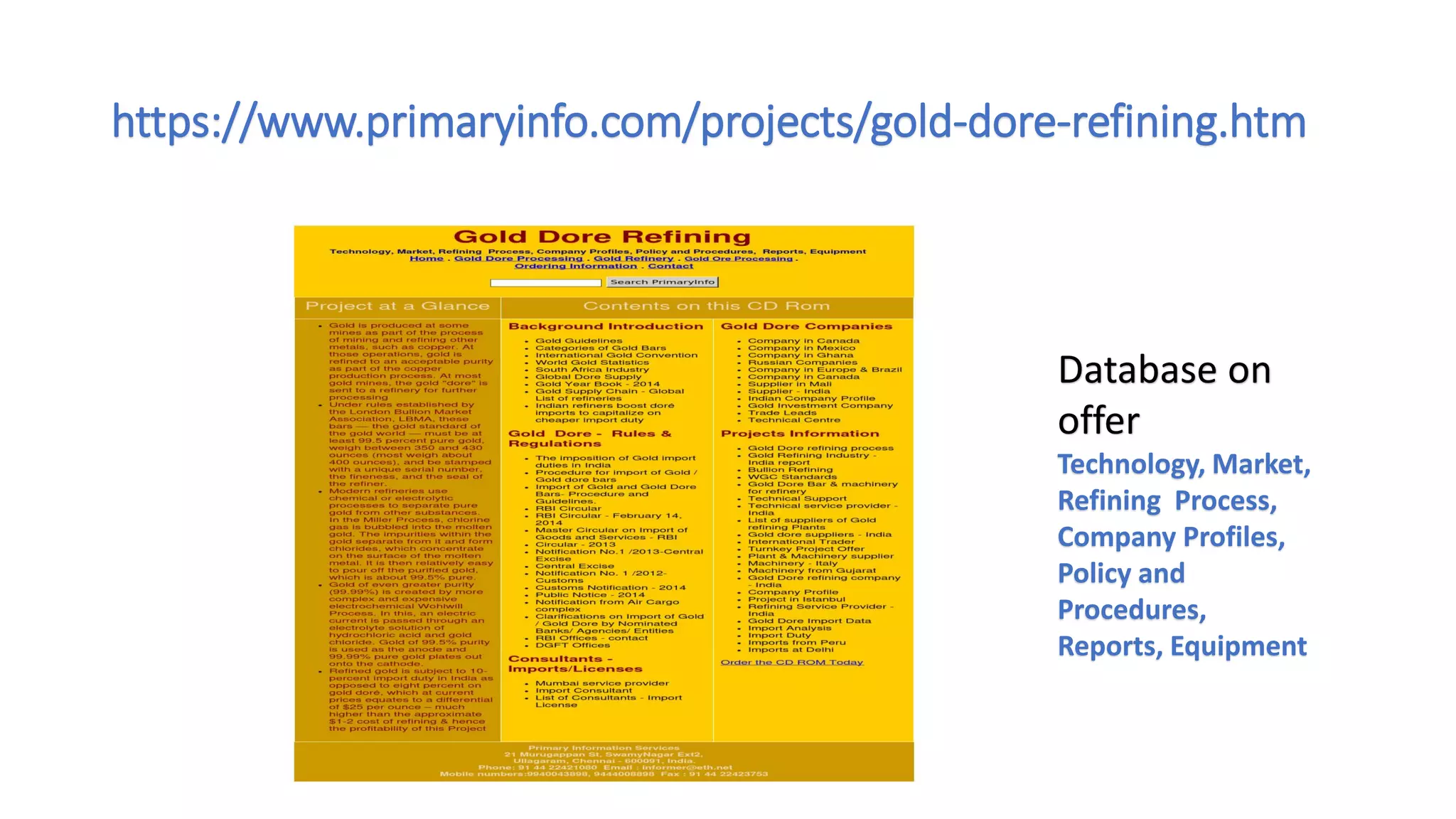 Gold Dore - Project Information | PDF