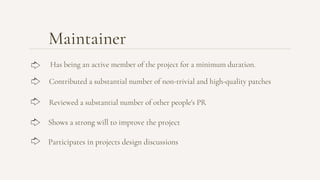 From Contributor to Maintainer in Open Source | PPT