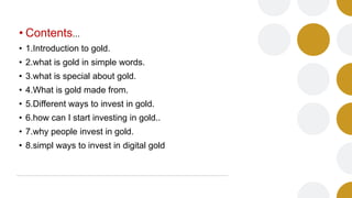 gold as an investment | PPTX