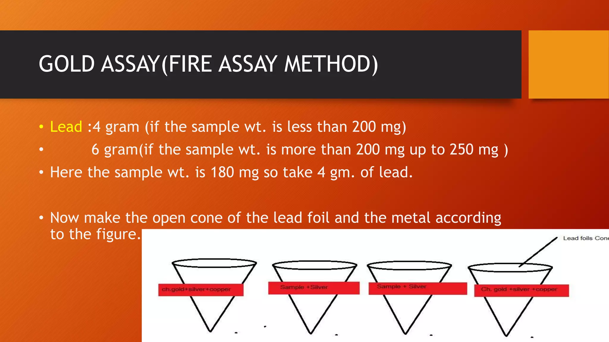 Gold assay(fire assay method) | PPT | Free Download