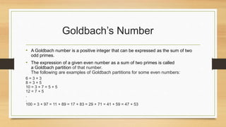 Goldbach’s conjecture | PPTX