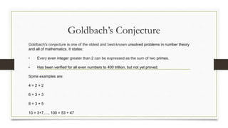 Goldbach’s conjecture | PPTX