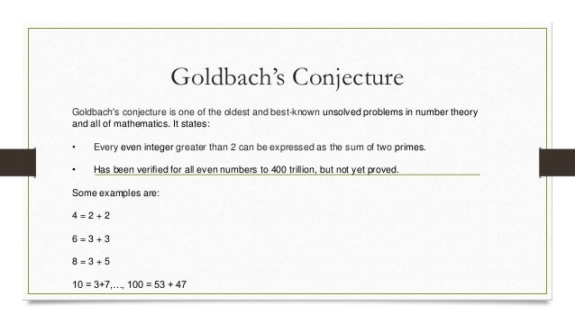 Goldbach’s conjecture