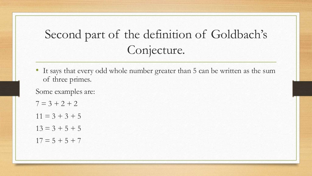 Goldbach’s conjecture