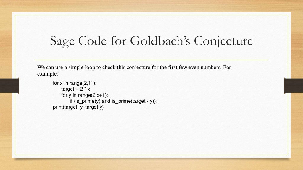 Goldbach’s conjecture