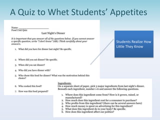 Using Food to Teach Argumentation And Media Literacy | PPT