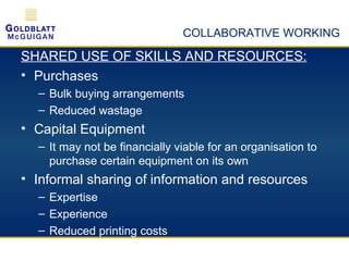 Collaborative Working - Goldblatt McGuigan | PPT | Non-Profit ...