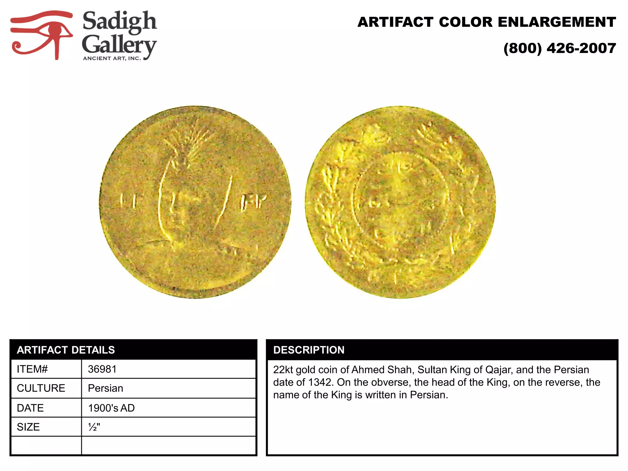 Gold coins from Sadigh Gallery | PDF