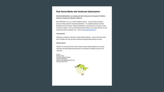 Goldcrest optimization | PPT