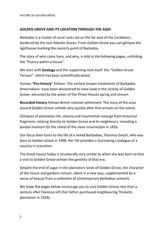 Golden Grove House History | PDF