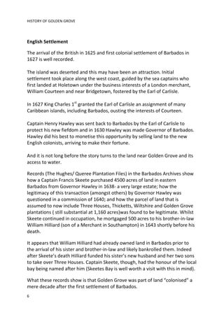 Golden Grove House History | PDF