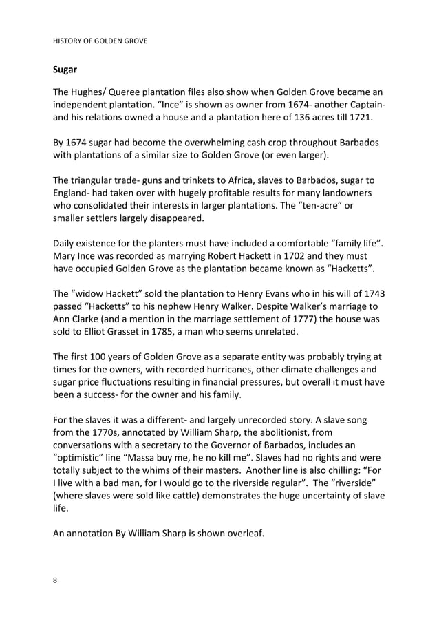 Golden Grove House History | PDF