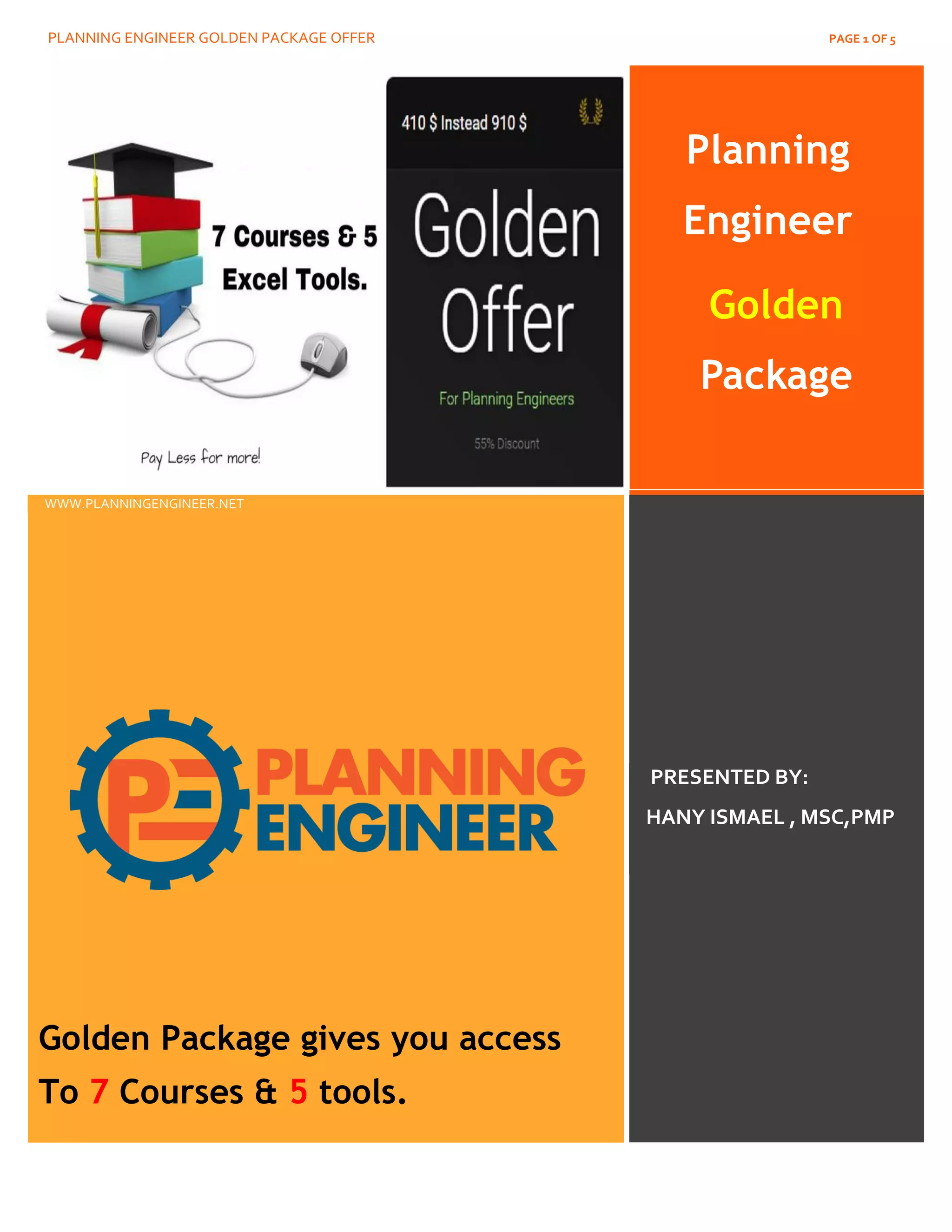 Golden Package for Planning Engineers - Courses and Tools | PDF