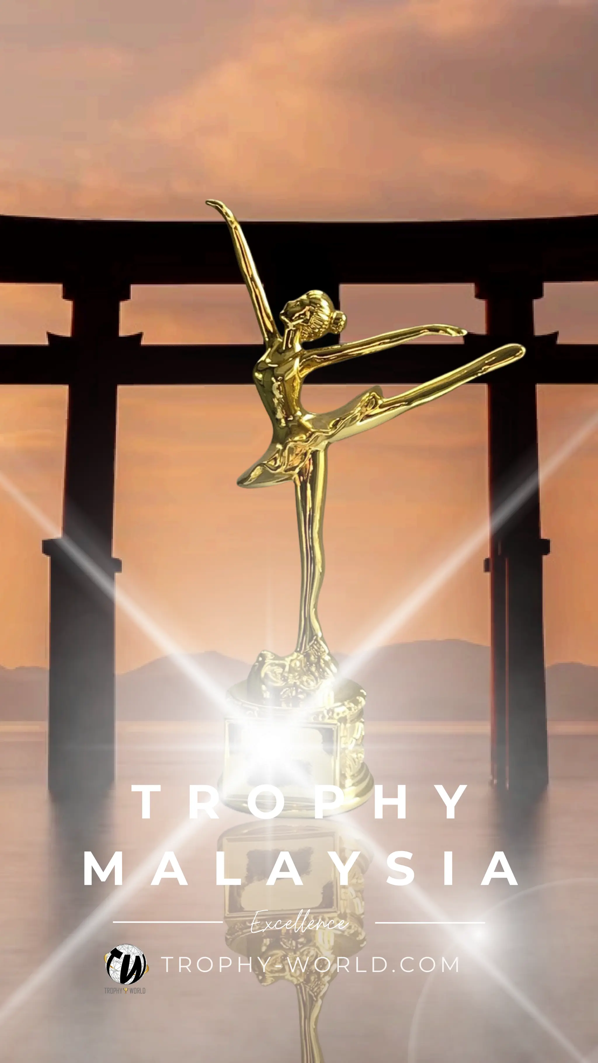 Golden Ballerina Trophies at Trophy-World Malaysia | Custom Trophies ...