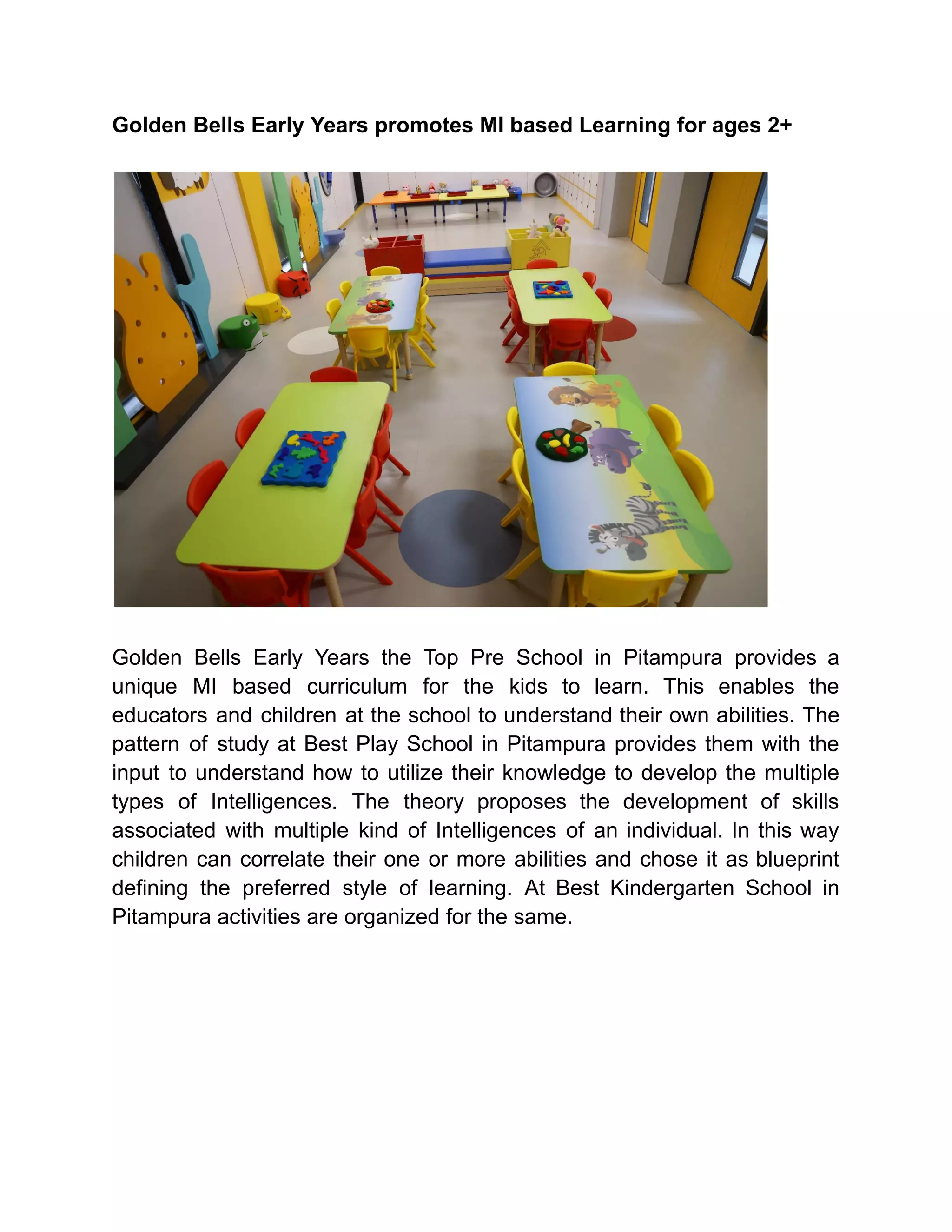 Golden Bells Early Years promotes MI based Learning for ages 2+.pdf ...