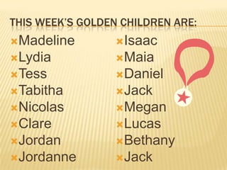 Golden Child Winners 15.1.10