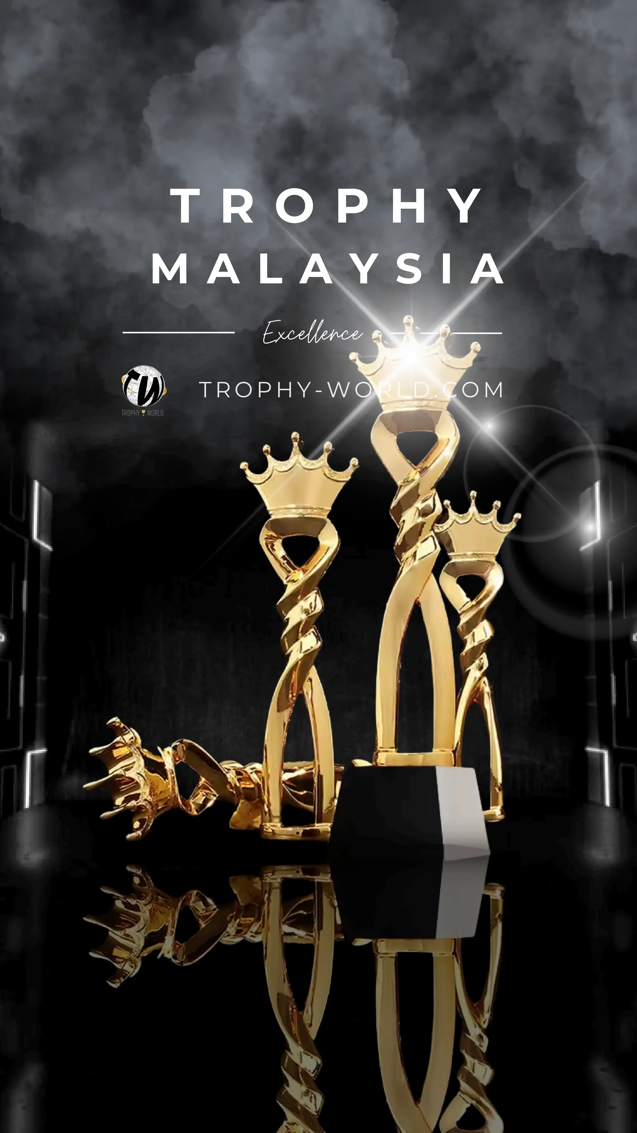 Golden Crown Trophies at Trophy-World Malaysia | Custom Trophies ...