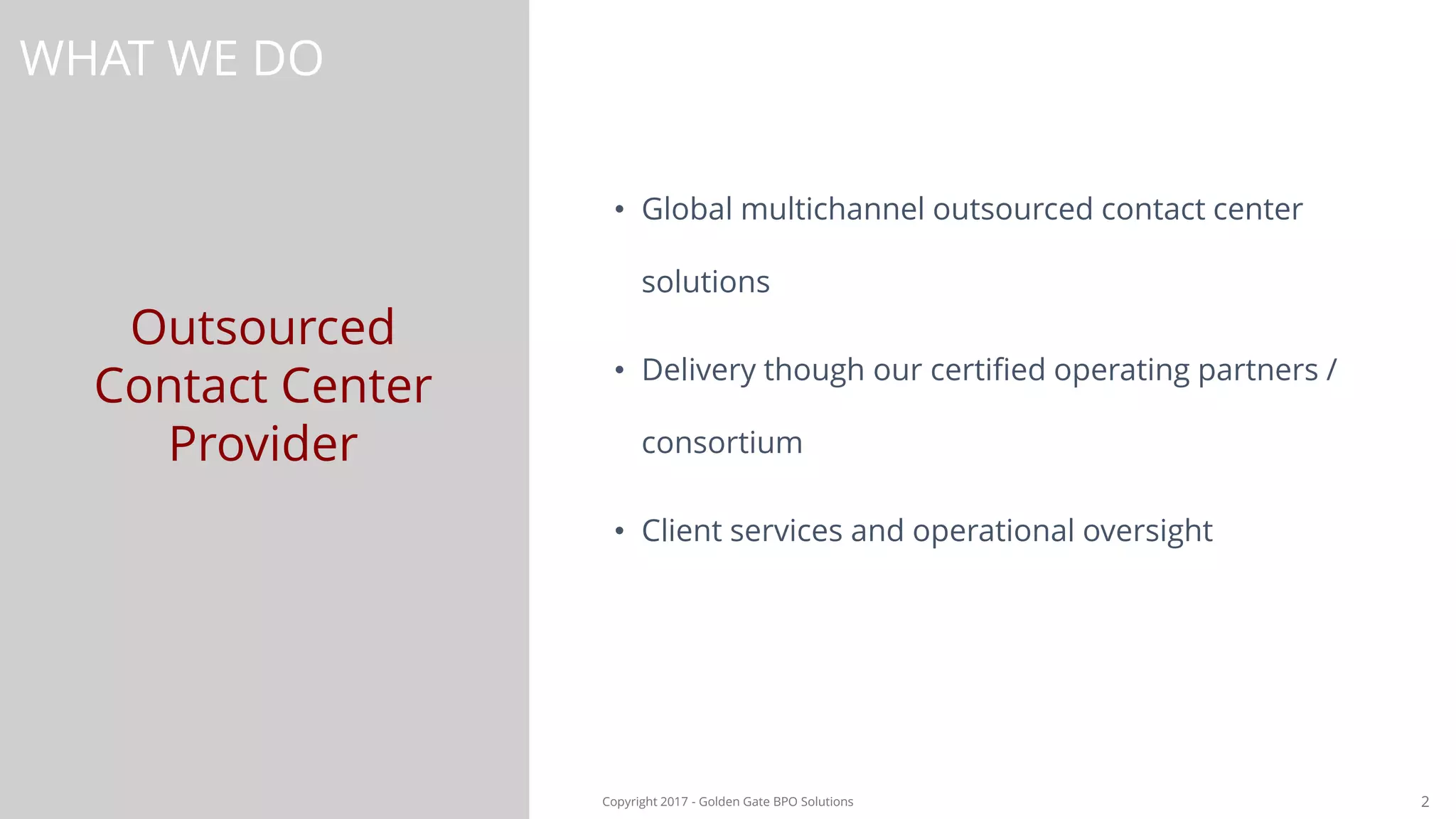 Golden Gate BPO Solutions Overview | PPT