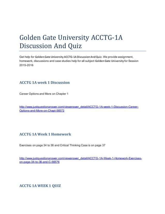 Golden gate university acctg | PDF